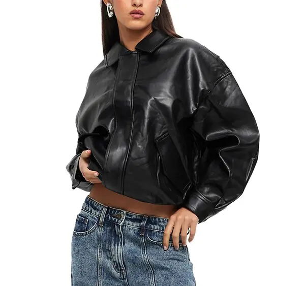 Lioness Kenny Faux Leather Bomber Jacket