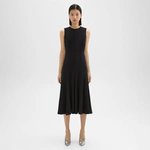Theory Sleeveless Fit-And-Flare Dress In Black - 40% Off | Editorialist