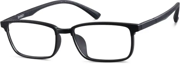 Zenni Rectangle Full Rim Universal Bridge Fit Frame - Black