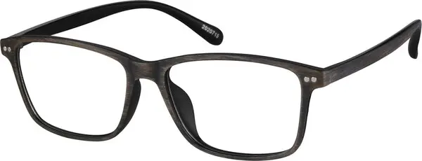 Zenni Rectangle Full Rim Universal Bridge Fit Frame - Brown