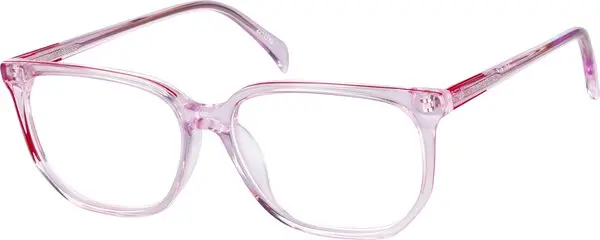 Zenni Rectangle Full Rim Frame Glasses - Pink