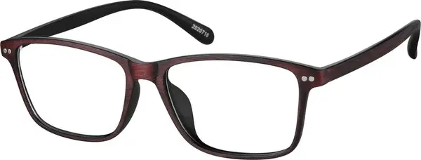 Zenni Rectangle Full Rim Eyeglasses - Red