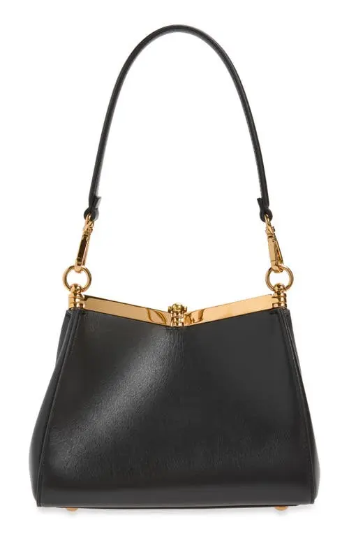 Etro Small Vela Leather Shoulder Bag - Black