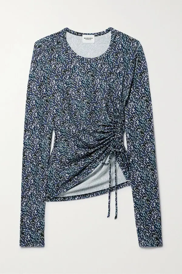 MARANT ETOILE Jazzy Ruched Printed Top