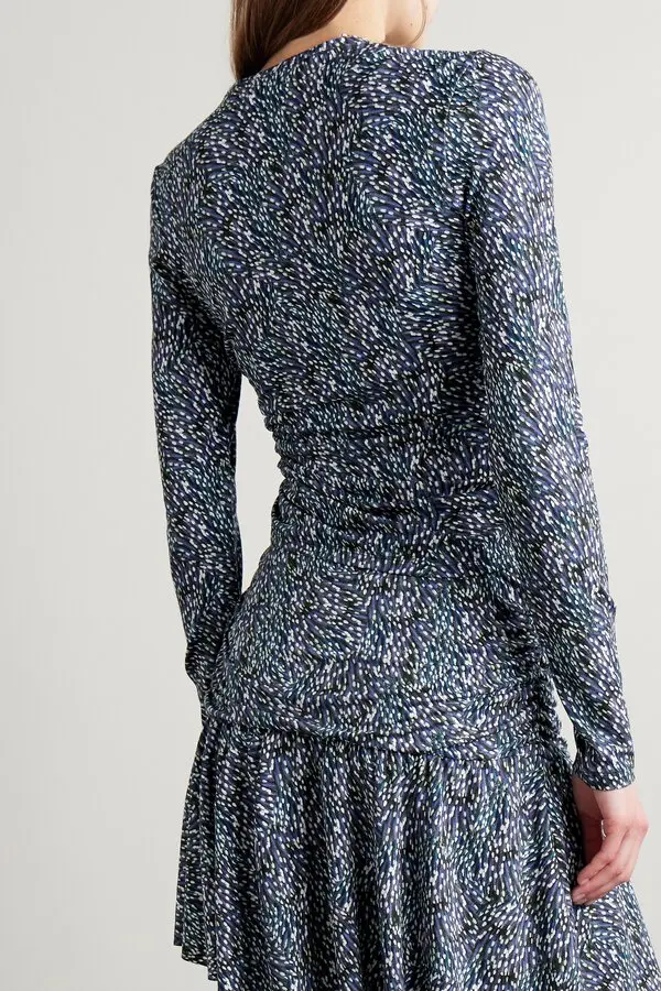 MARANT ETOILE Jazzy Ruched Printed Top