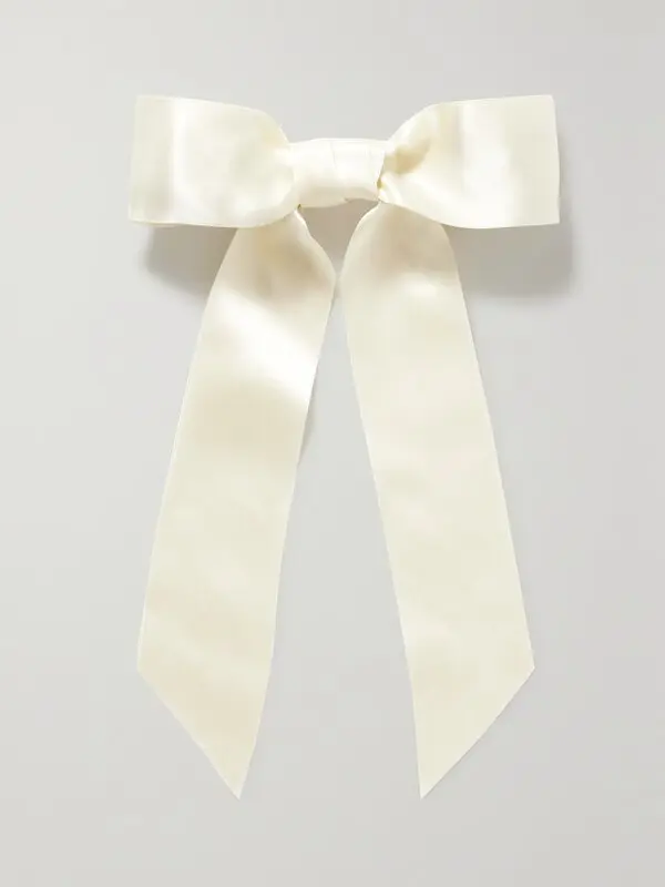JENNIFER BEHR Virginia Silk-satin Bow Hair Clip - Neutrals