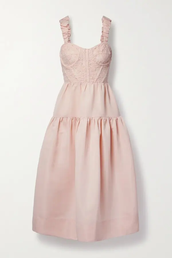 knee length dresses for ladies Evita Midi Knit Dress in Pink – St Frock main image 0