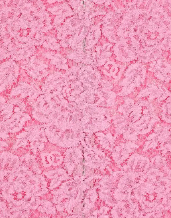Dolce & Gabbana Branded Floral Cordonetto Lace Top