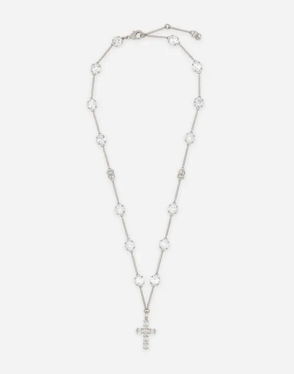 Dolce & Gabbana Rhinestone Cross Necklace - Crystal