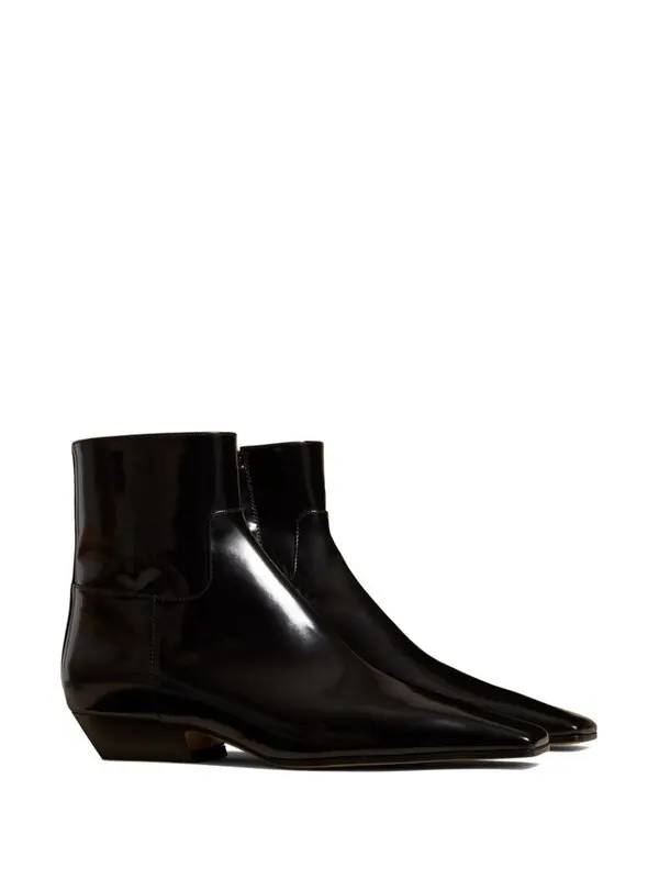 Khaite The Marfa Ankle Leather Boots - Black