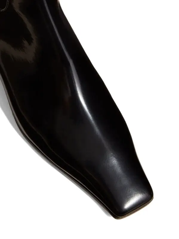 Khaite The Marfa Ankle Leather Boots - Black