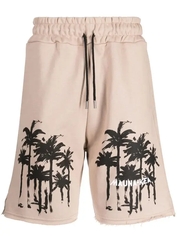 MAUNA KEA Cotton Track Shorts - Brown