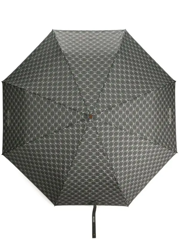 Moschino Monogram-print Two-tone Umbrella - Grey