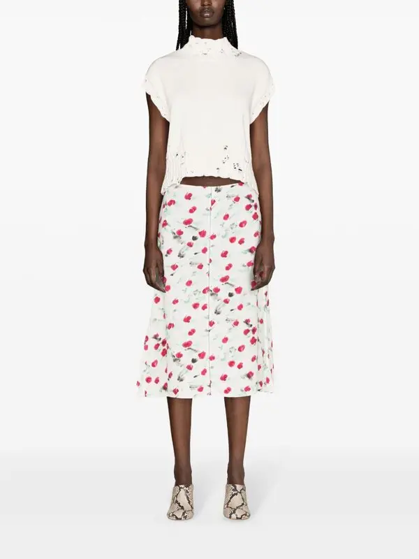 Marni Cropped Distressed Jumper