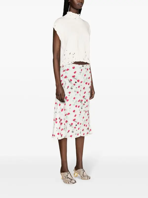 Marni Cropped Distressed Jumper