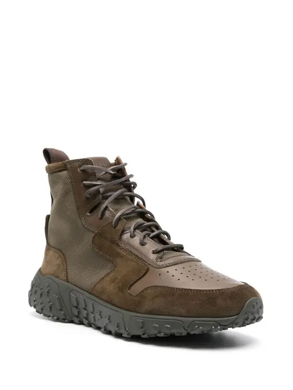 BUTTERO® Vinci Panelled Suede Sneakers - Green