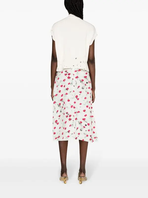 Marni Floral-print Midi Skirt - White
