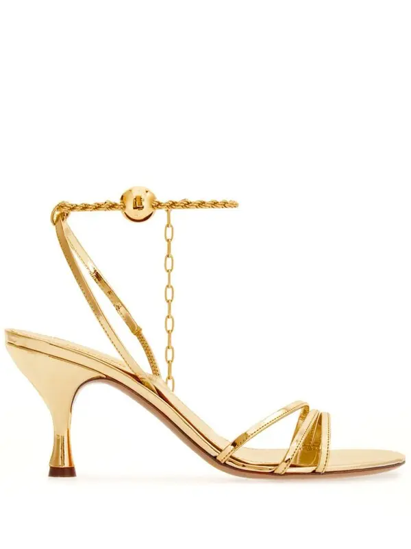 FERRAGAMO 70mm Ankle-chain Sandals - Gold