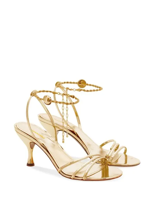 FERRAGAMO 70mm Ankle-chain Sandals - Gold