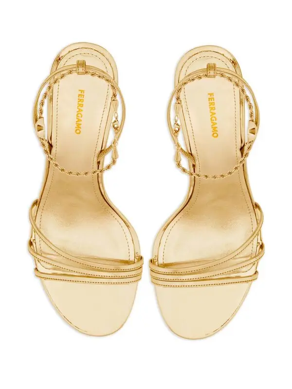 FERRAGAMO 70mm Ankle-chain Sandals - Gold