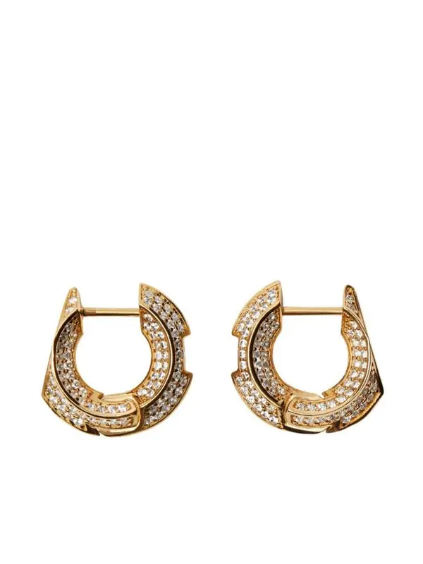 Burberry Crystal-embellished Hoop Earrings - Gold