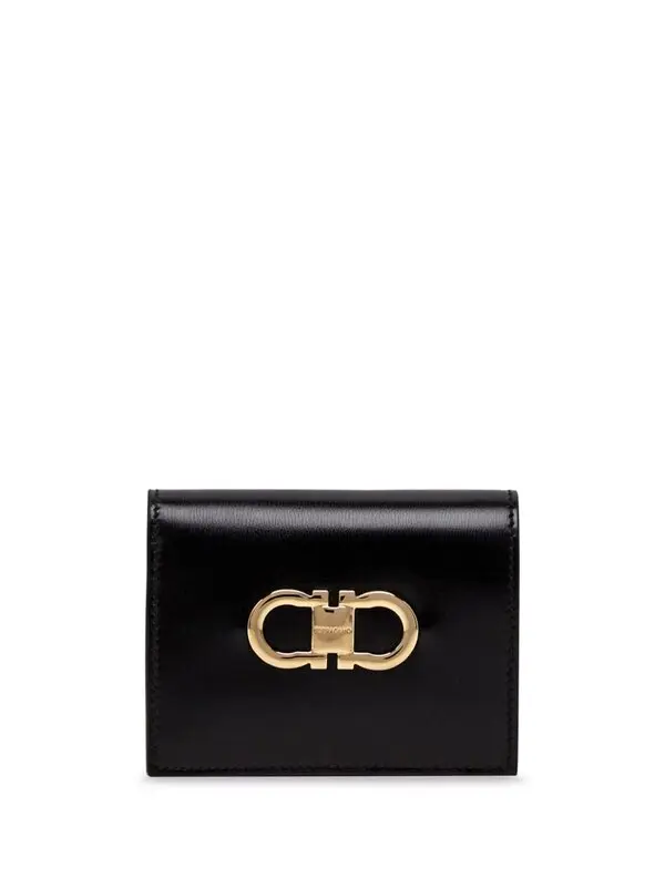 FERRAGAMO Logo-plaque Leather Wallet - Black