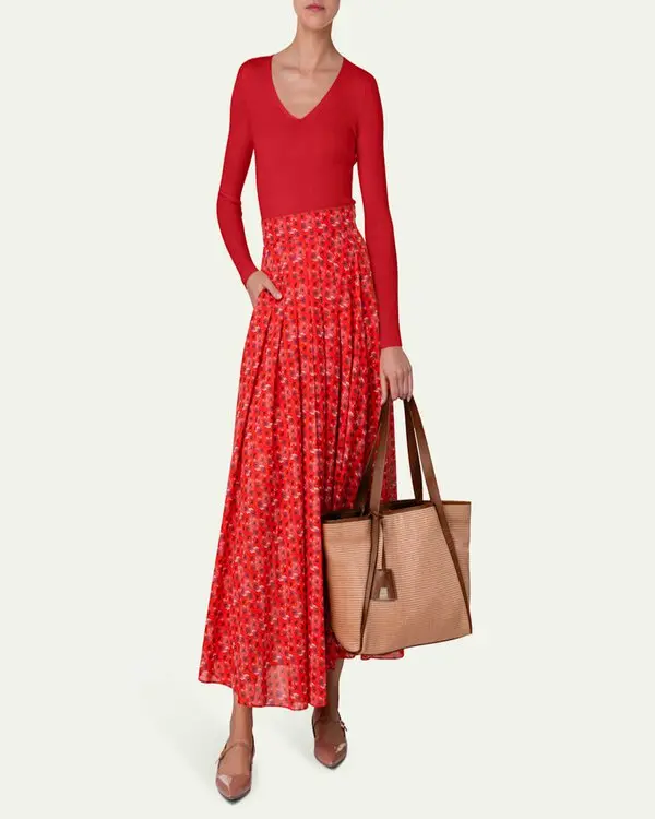 Akris Alexa Medium Raffia Tote Bag