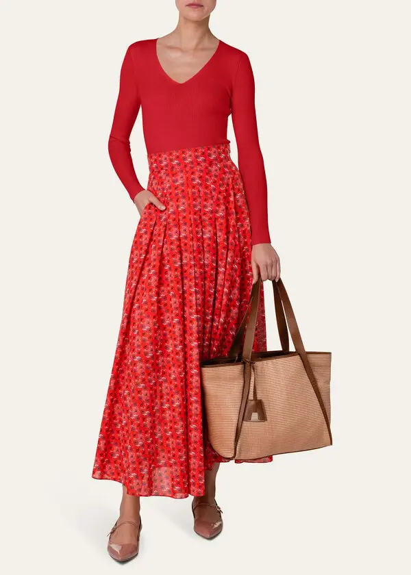 Akris Alexa Medium Raffia Tote Bag