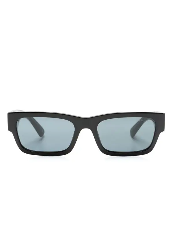 Prada Logo-engraved Rectangle Sunglasses - Black