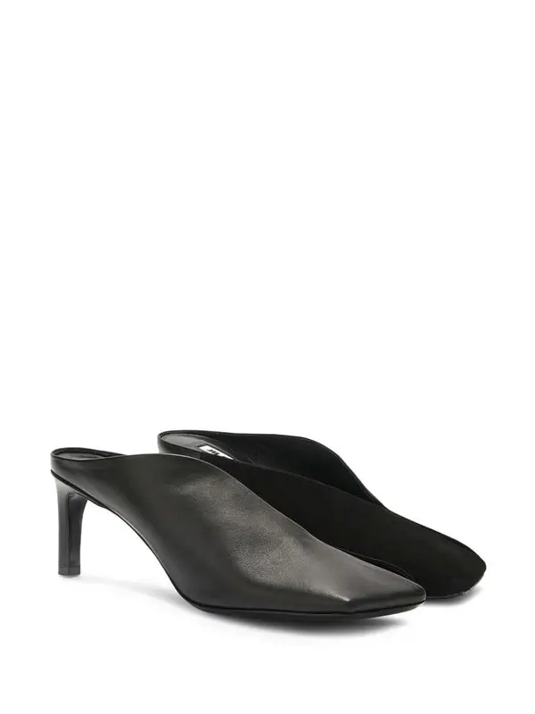 JIL SANDER Square-toe Leather Mules - Black