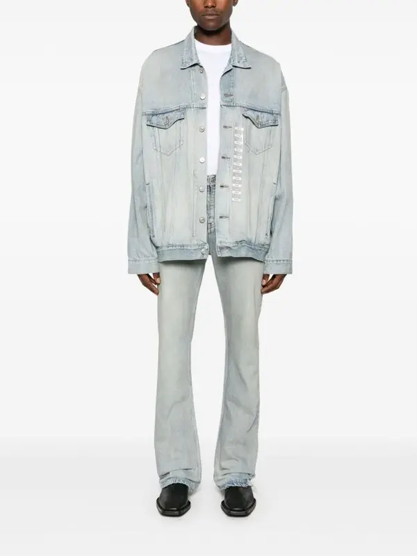 Balenciaga Logo-patch Denim Jacket - Blue