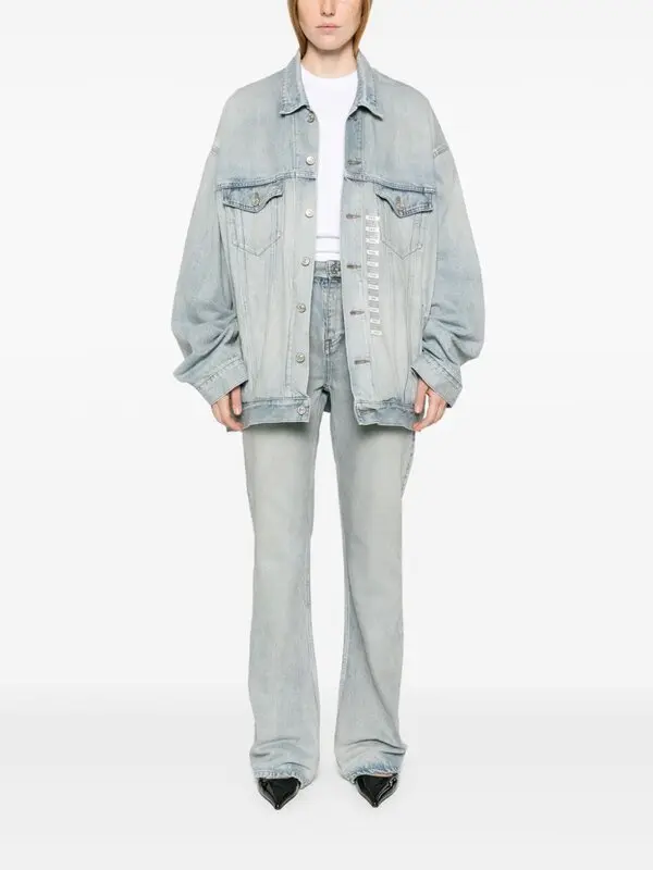 Balenciaga Logo-patch Denim Jacket - Blue