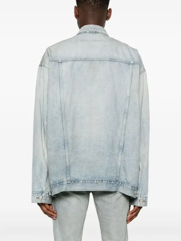Balenciaga Logo-patch Denim Jacket - Blue
