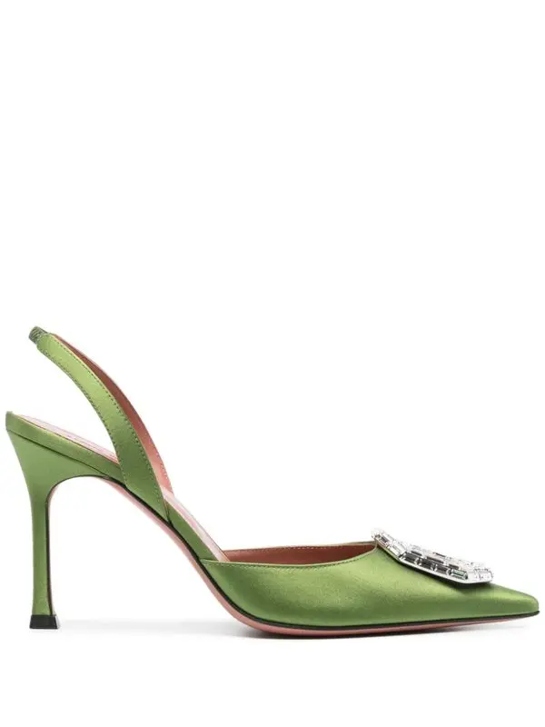 Amina Muaddi Camelia Crystal-buckle Pumps