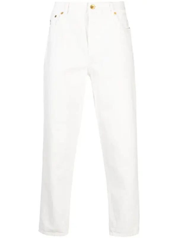 Brunello Cucinelli Logo-embroidered Cotton Jeans