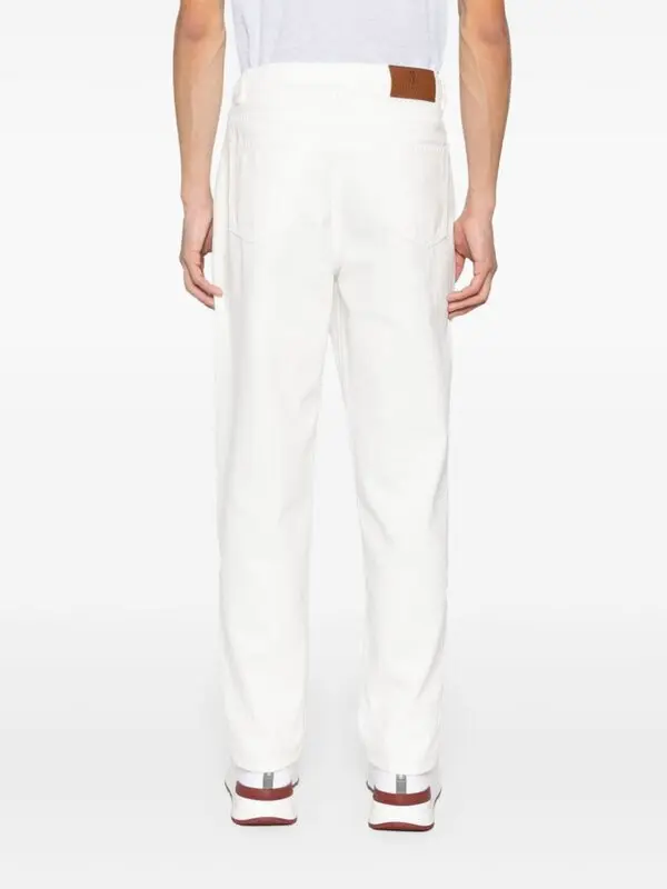 Brunello Cucinelli Logo-embroidered Cotton Jeans