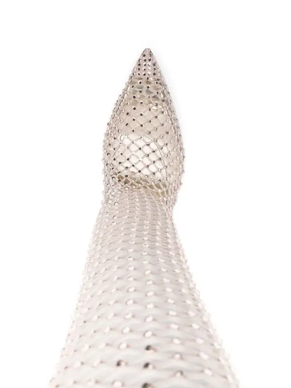 LE SILLA Gilda 120mm Rhinestone Fishnet Boots