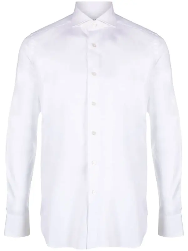 XACUS Spread-collar Cotton Shirt - White