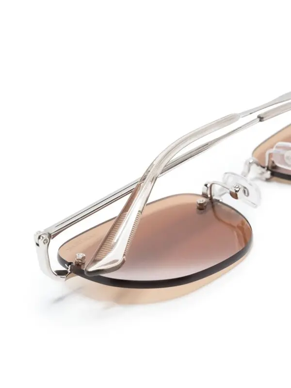 Montblanc Logo-print Oval-frame Sunglasses