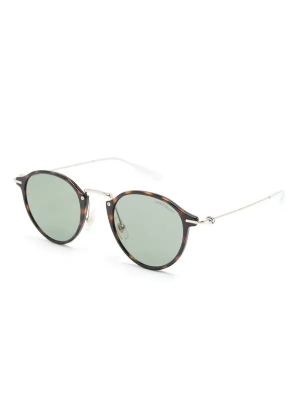 Montblanc Logo-plaque Round-frame Sunglasses