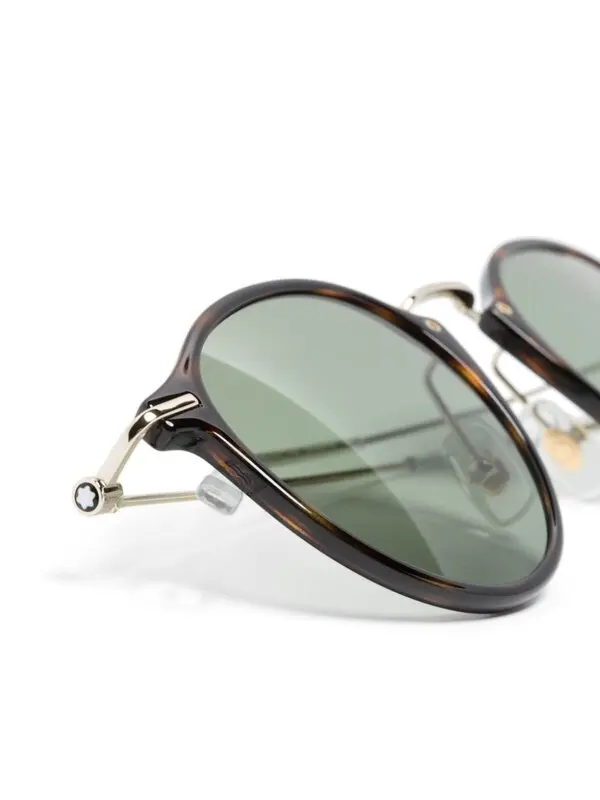 Montblanc Logo-plaque Round-frame Sunglasses