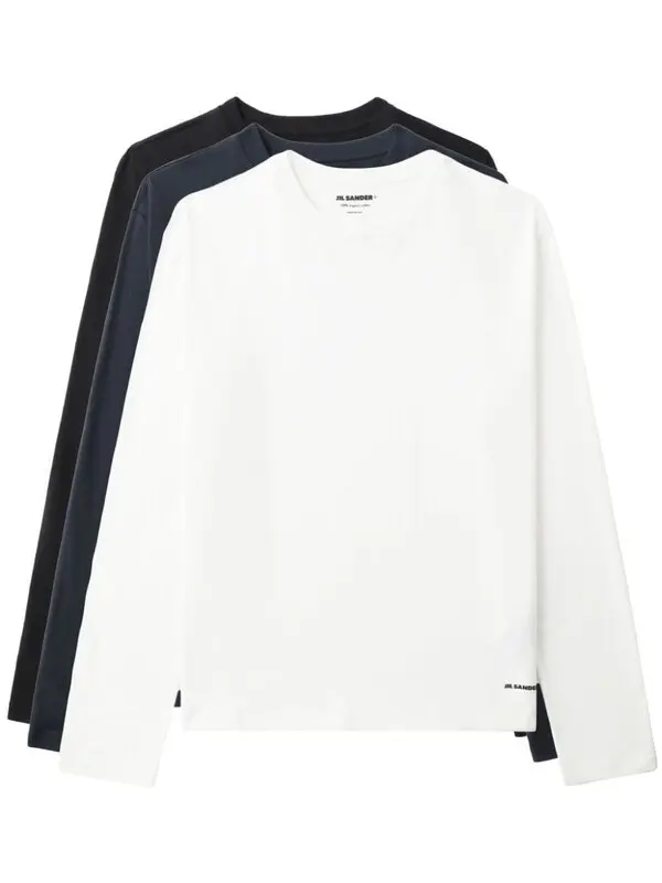 JIL SANDER Logo-patch Cotton T-shirt Set Of Three