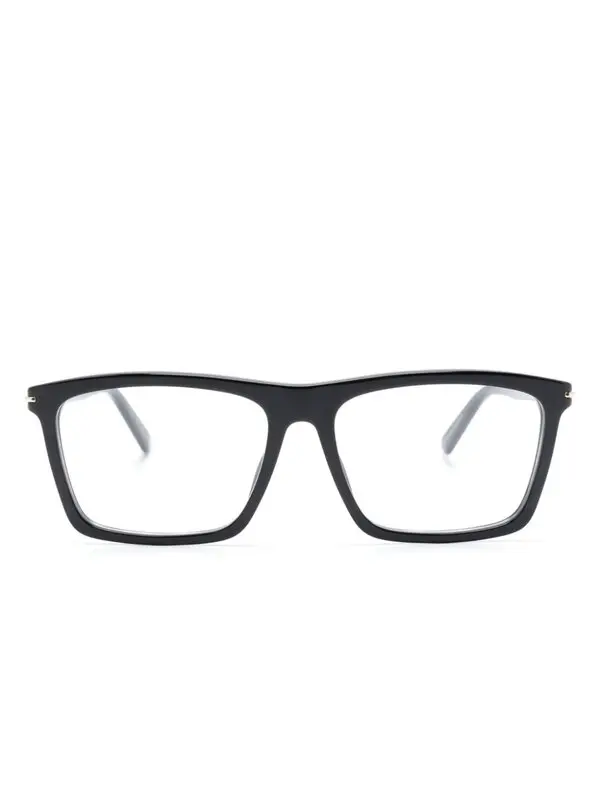 Gucci Logo Engraved Rectangle-frame Eyeglasses - Black