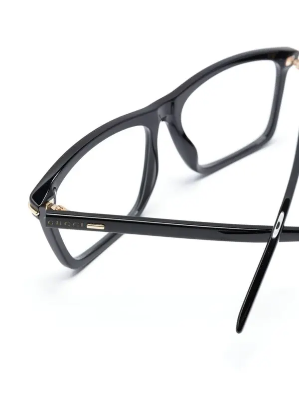 Gucci Logo Engraved Rectangle-frame Eyeglasses