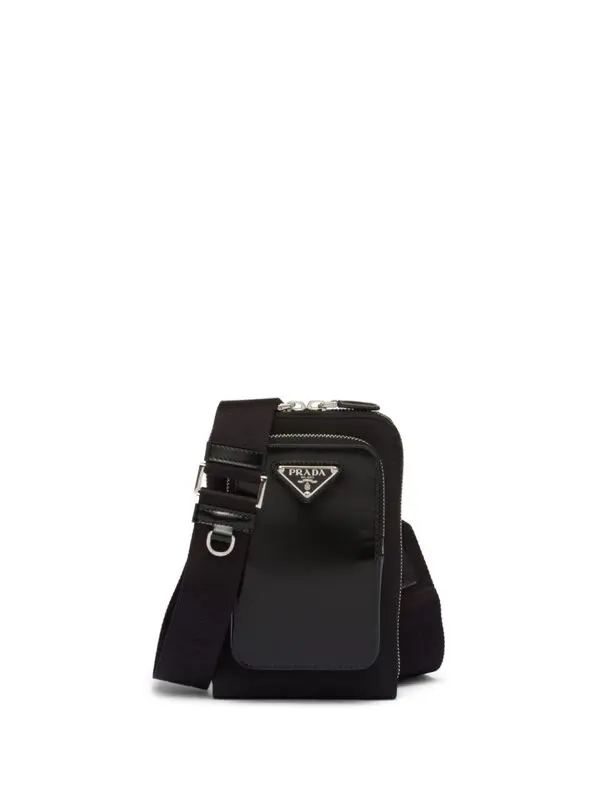 Prada Triangle-logo Panelled Smartphone Case - Black