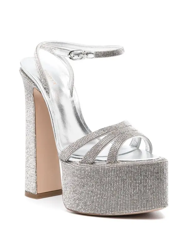 LE SILLA Nina 170mm Crystal-embellished Platform Sandals - Silver