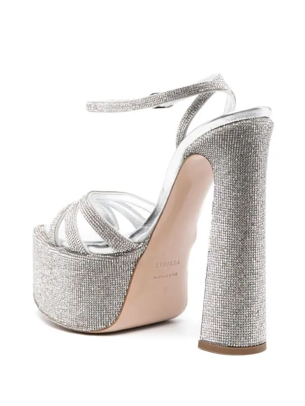LE SILLA Nina 170mm Crystal-embellished Platform Sandals - Silver