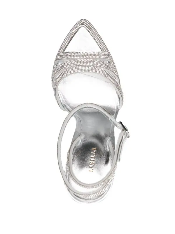 LE SILLA Nina 170mm Crystal-embellished Platform Sandals - Silver