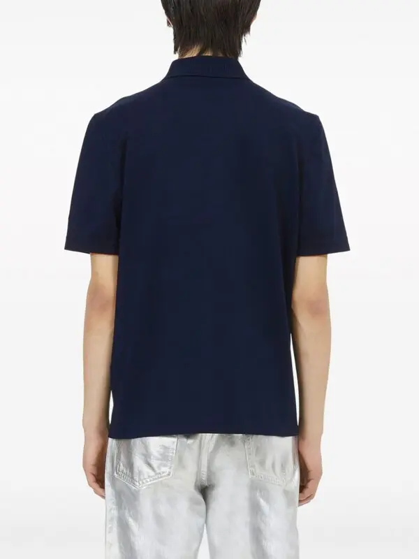 FERRAGAMO Half-zip Cotton Polo Shirt - Blue