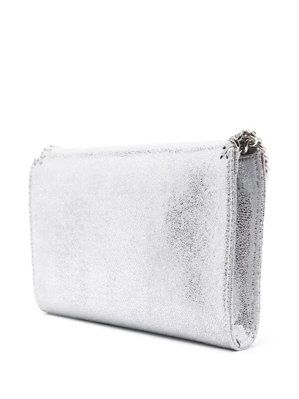 Stella McCartney Falabella Metallic-finish Crossbody Wallet - Silver